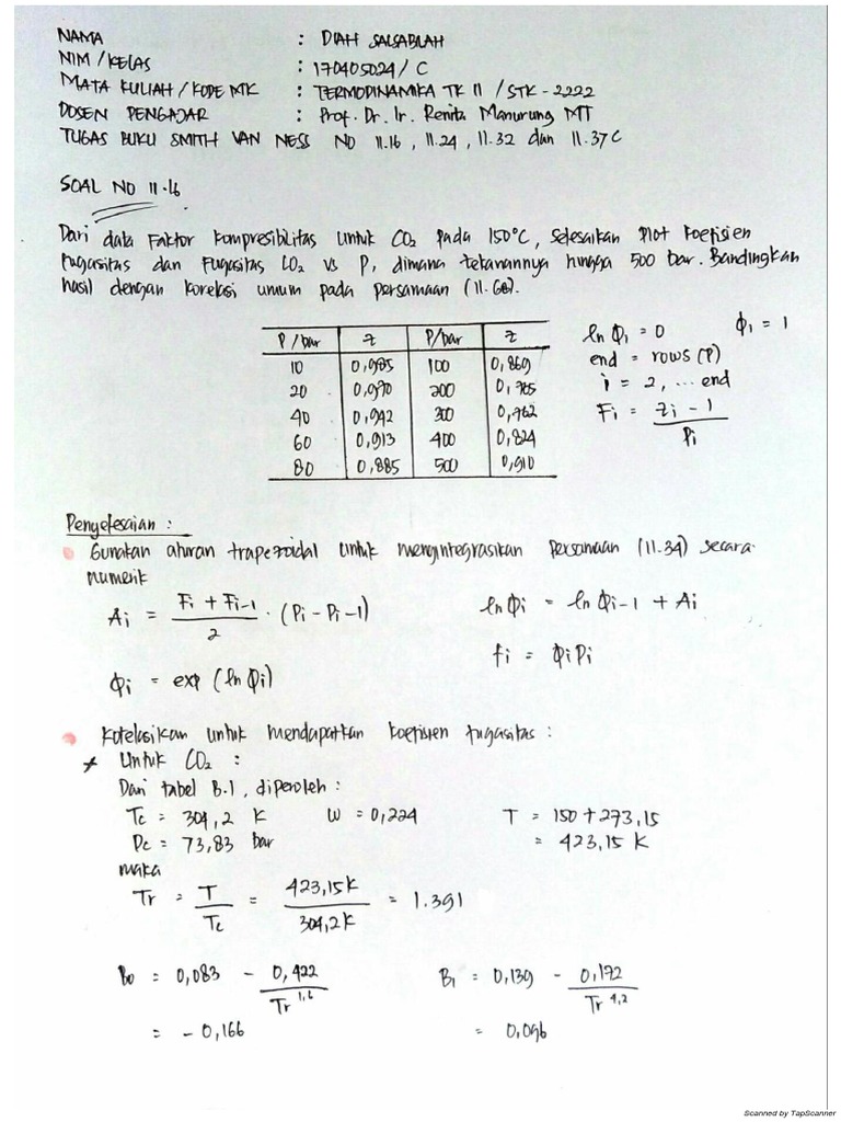 17-024 - Diah Salsabilah - Termo2 - Tugas BAB 11 | PDF