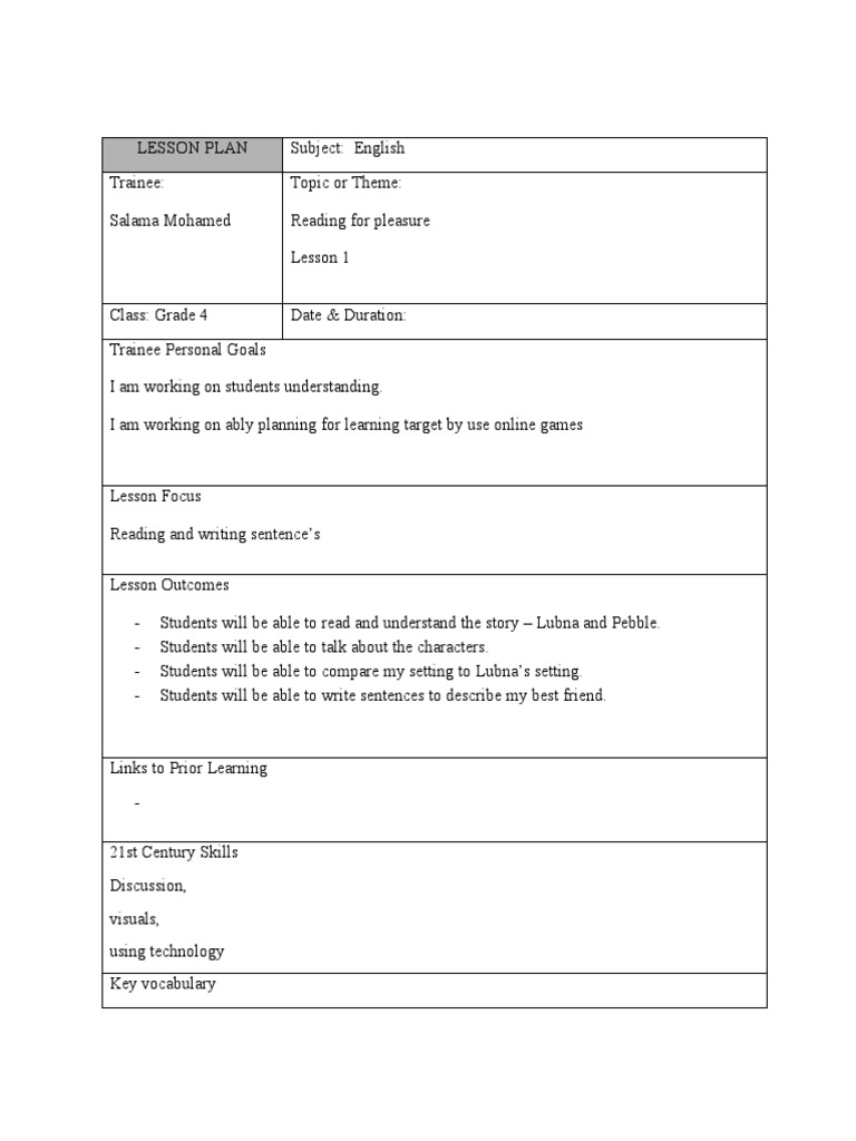 Lesson 1 | PDF | Lesson Plan | Applied Psychology