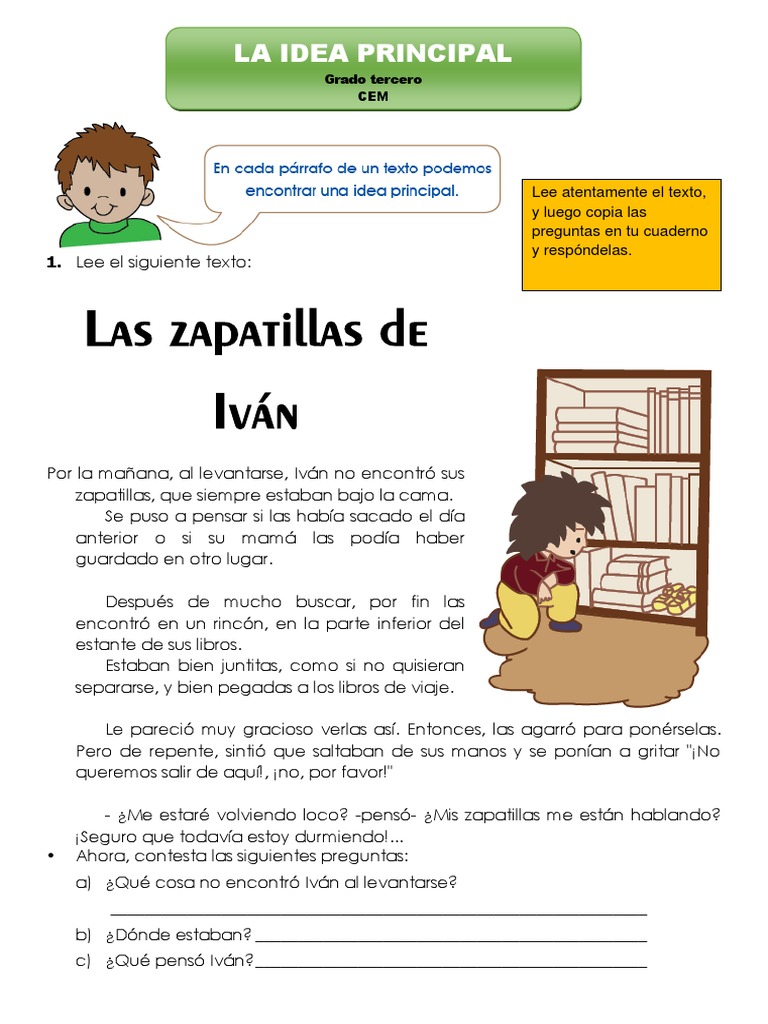 La Idea Principal Comprension | PDF