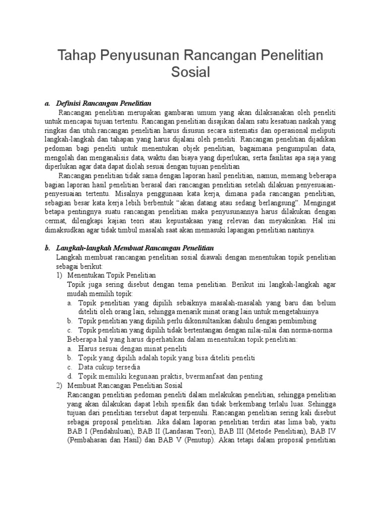 Tahap Penyusunan Rancangan Penelitian Sosial | PDF | Seni | Komputer Tahap Penyusunan Rancangan Penelitian Sosial | PDF | Seni | Komputer