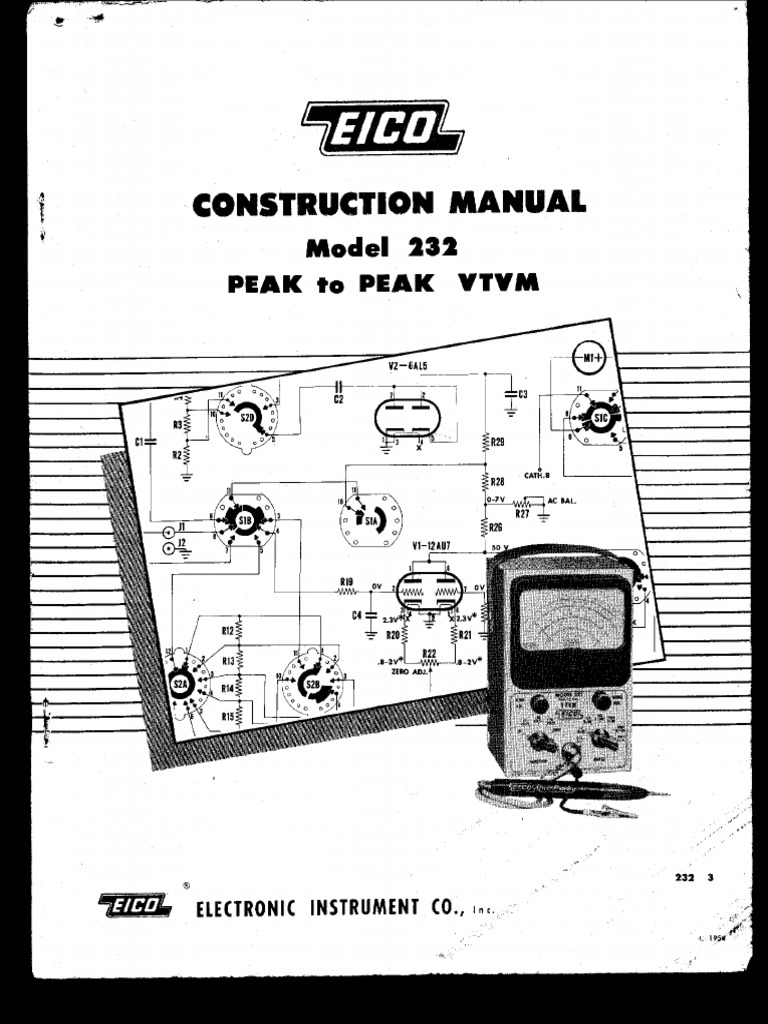 EICO 232 VTVM Instruction & Service Manual | PDF