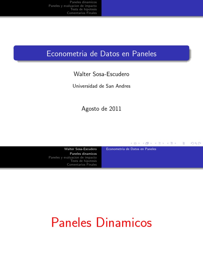 Panel Data y Diferencias | PDF | Econometría | Análisis estadístico