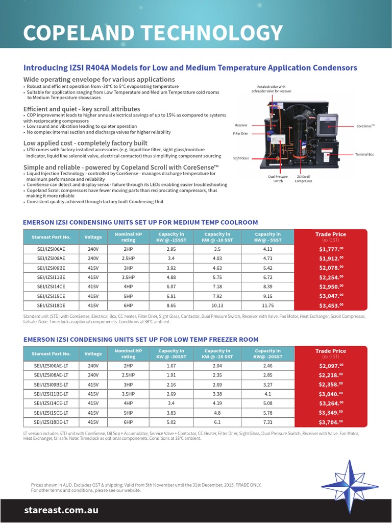 Copeland Quick Select Guide | PDF | Refrigerator | Air Conditioning
