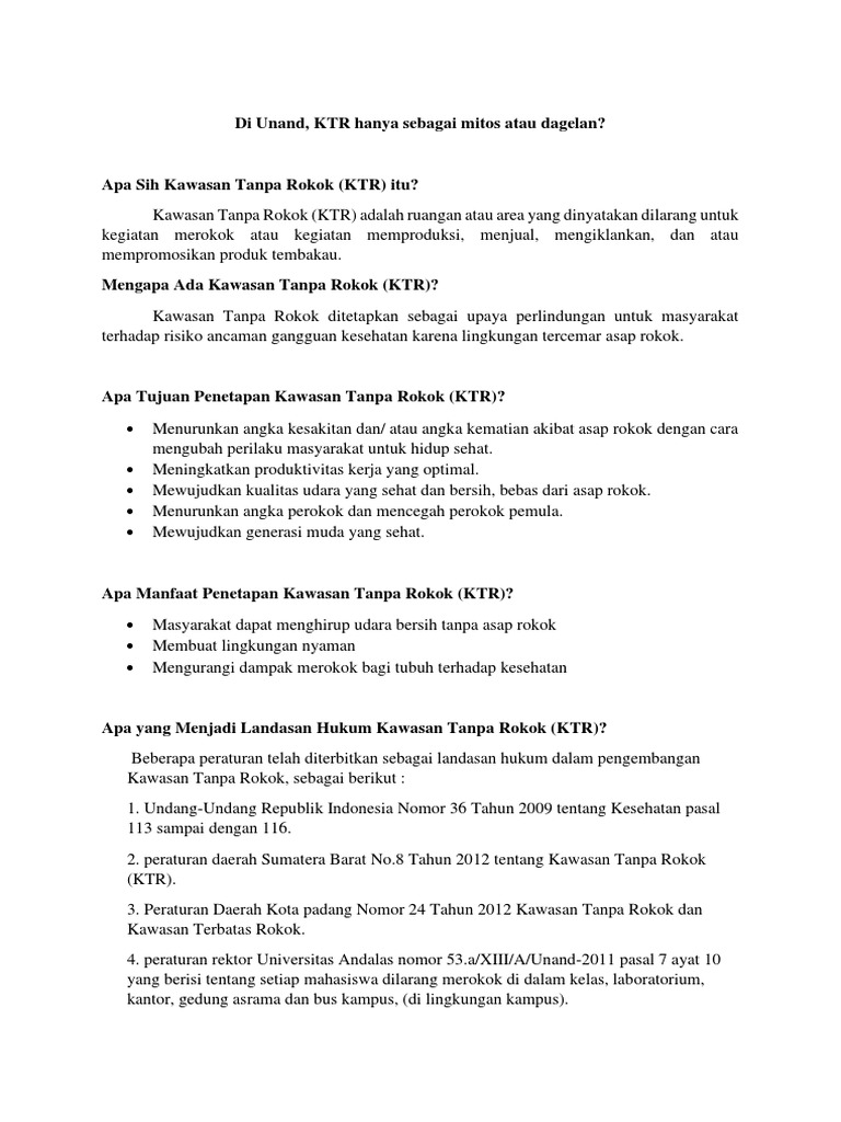 KAjian Isu KTR Di Unand Hanya Mitos Atau Dagelan | PDF