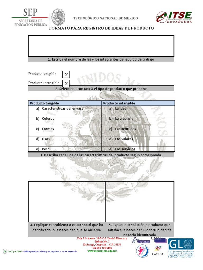 Formato para Registro de Ideas | PDF