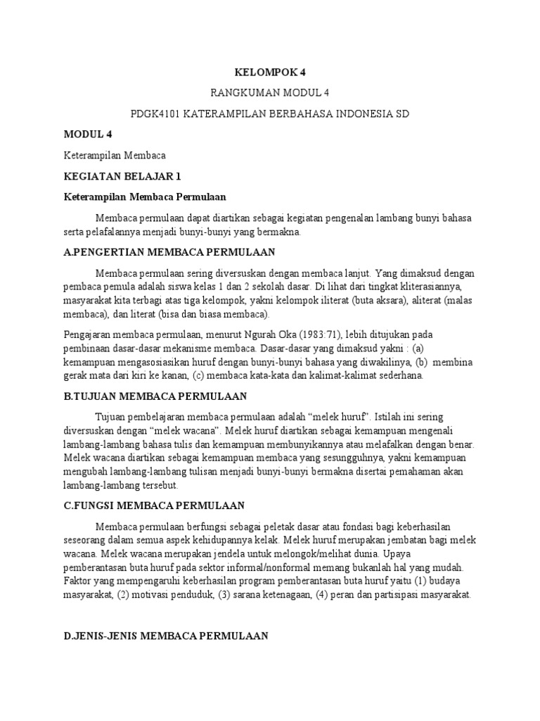 Rangkuman Modul 4 Kelompok 4 | PDF