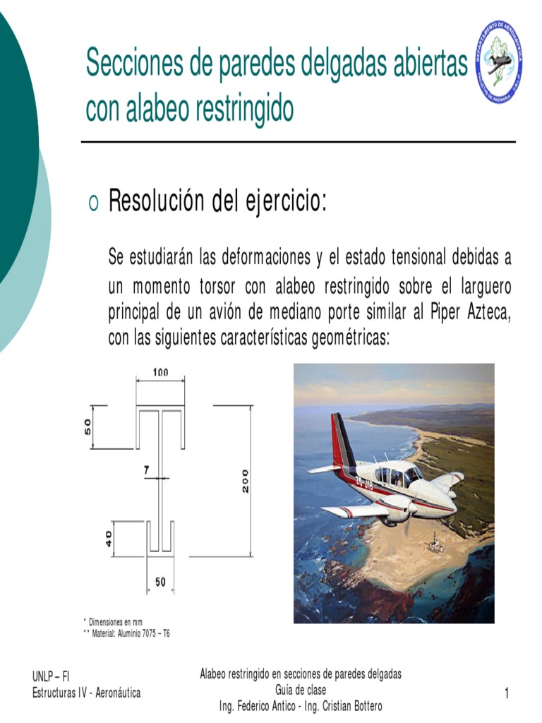 Secciones Abiertas de Paredes Delgadas Con Alabeo Restringido - Guia de ...