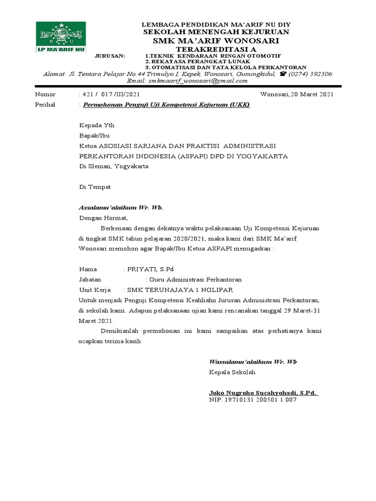 Surat Ukk Aspapi 2021 | PDF