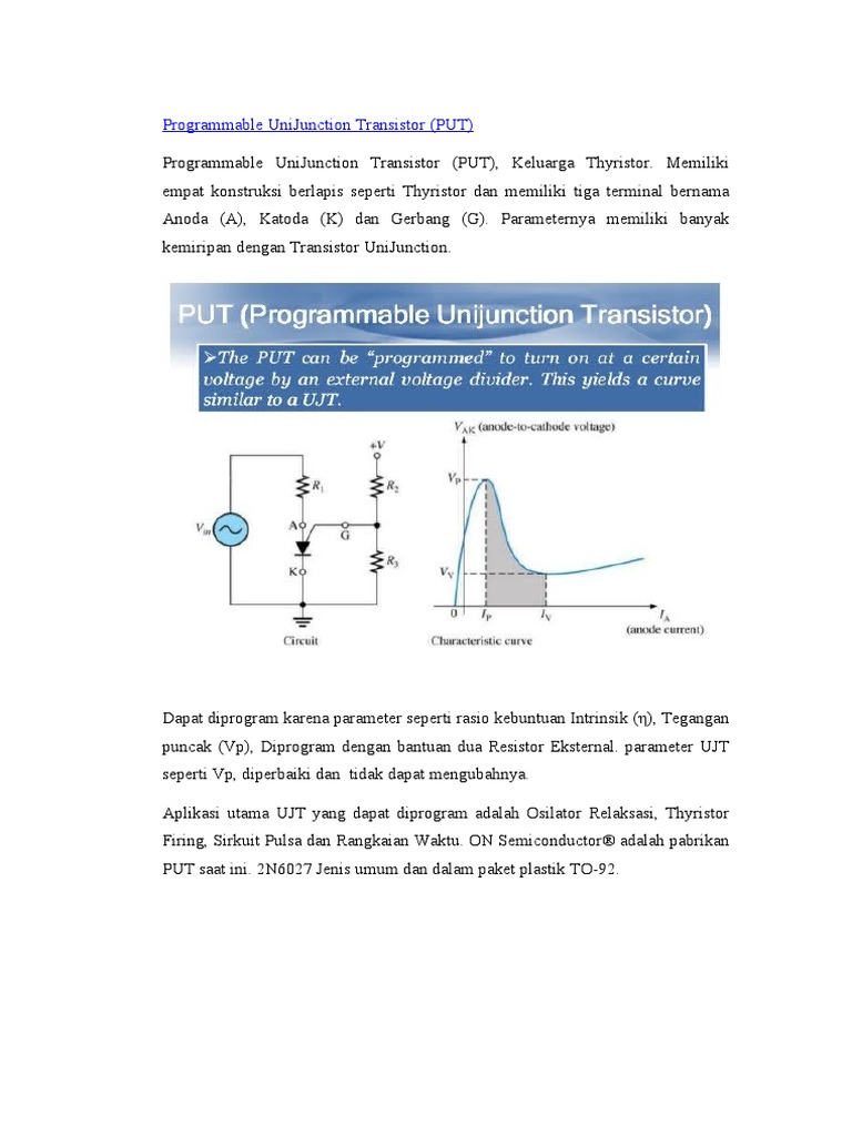 Programmable UniJunction Transistor | PDF