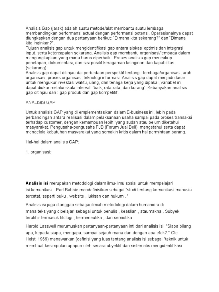 Analisis Gap: Metode Evaluasi Kinerja | PDF | Sains & Matematika