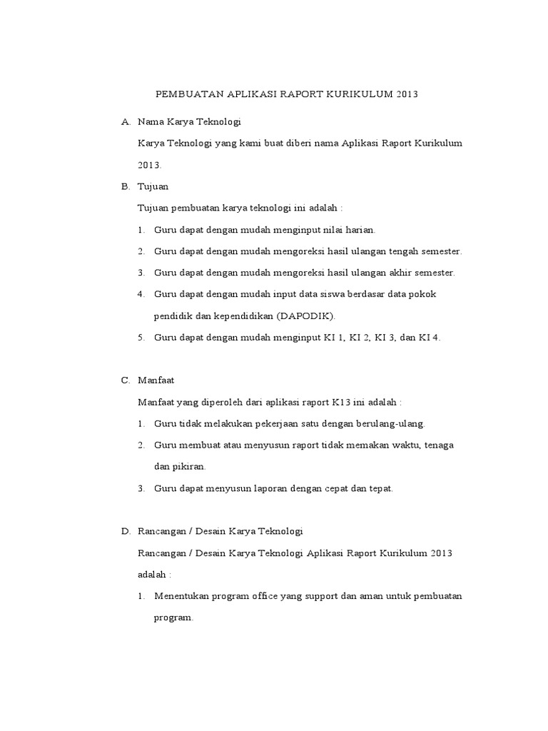 Aplikasi Raport K13 Berbasis Excel | PDF