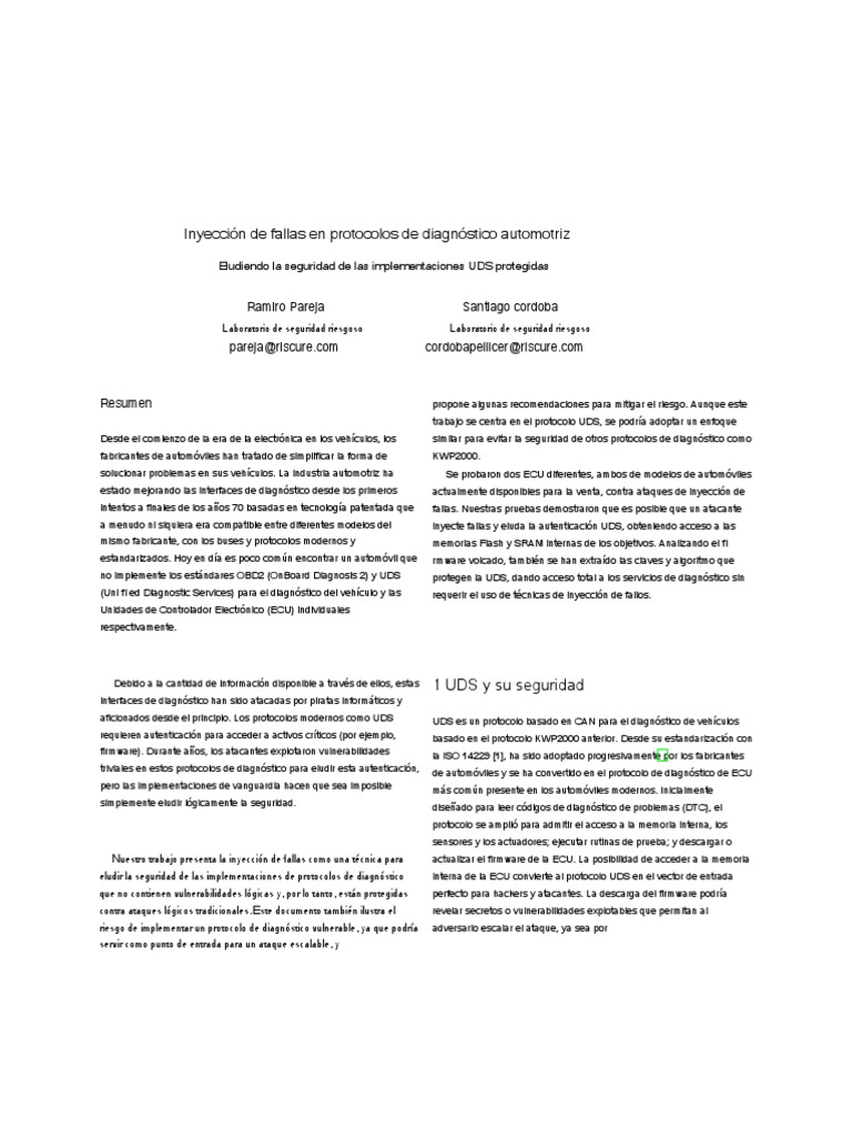 Riscure Whitepaper Fault Injection On Automotive Diagnostic Protocols ...