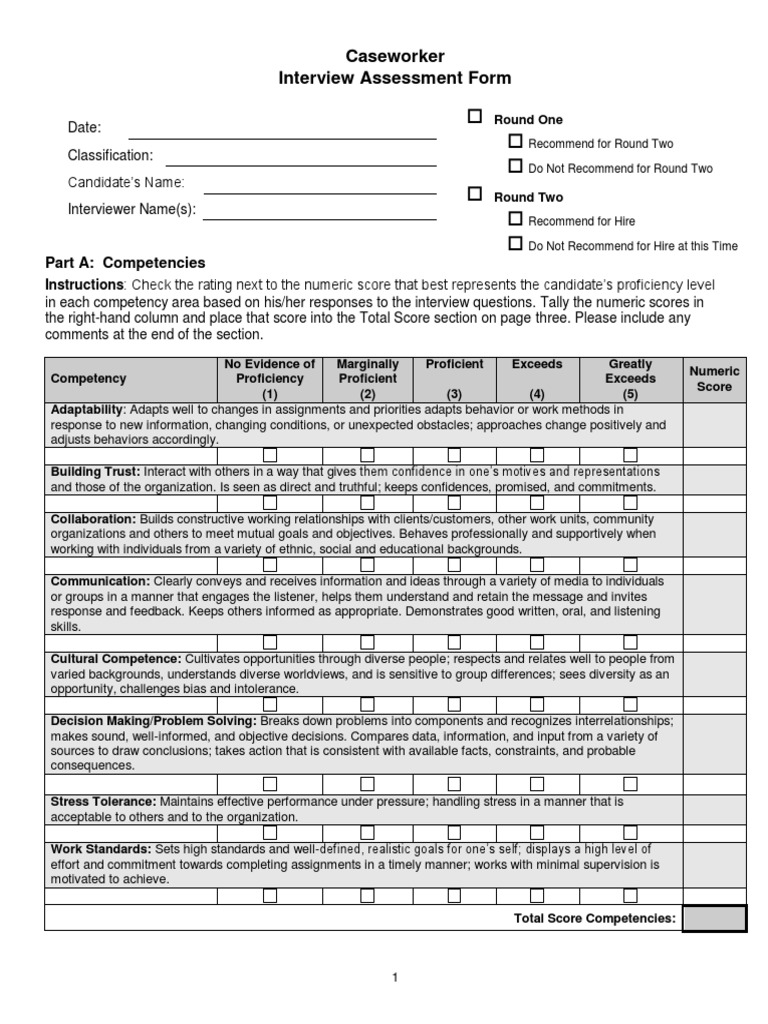 Technical Interview Assessment Form | PDF | Competence (Human Resources ...