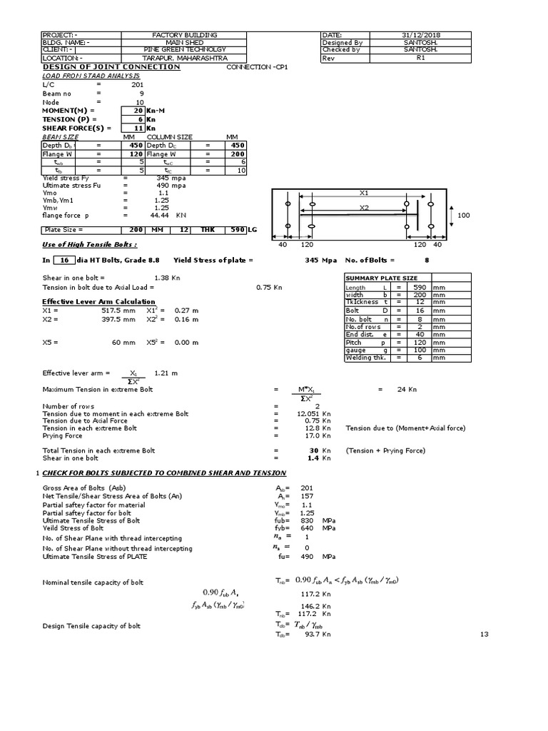 Design of Joint Connection | PDF | Screw | Stress (Mechanics)