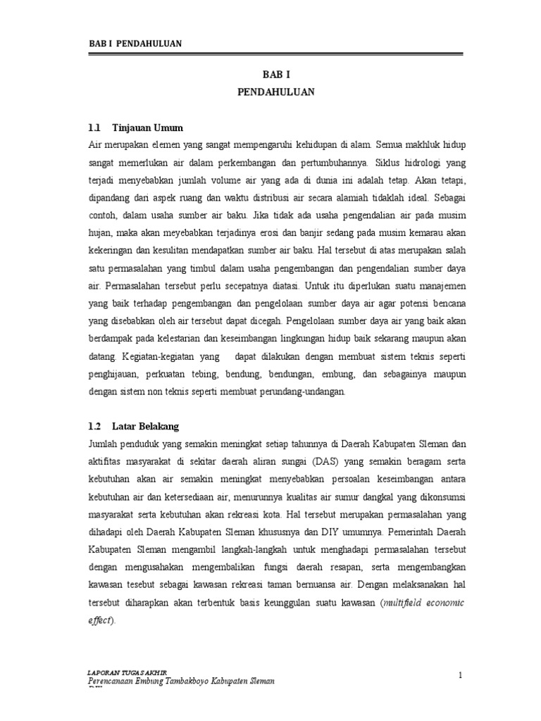 Perencanaan Konstruksi Embung Sleman | PDF | Griya & Taman | Sains ...