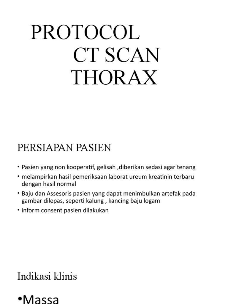 Pemeriksaan CT Scan Thorax | PDF
