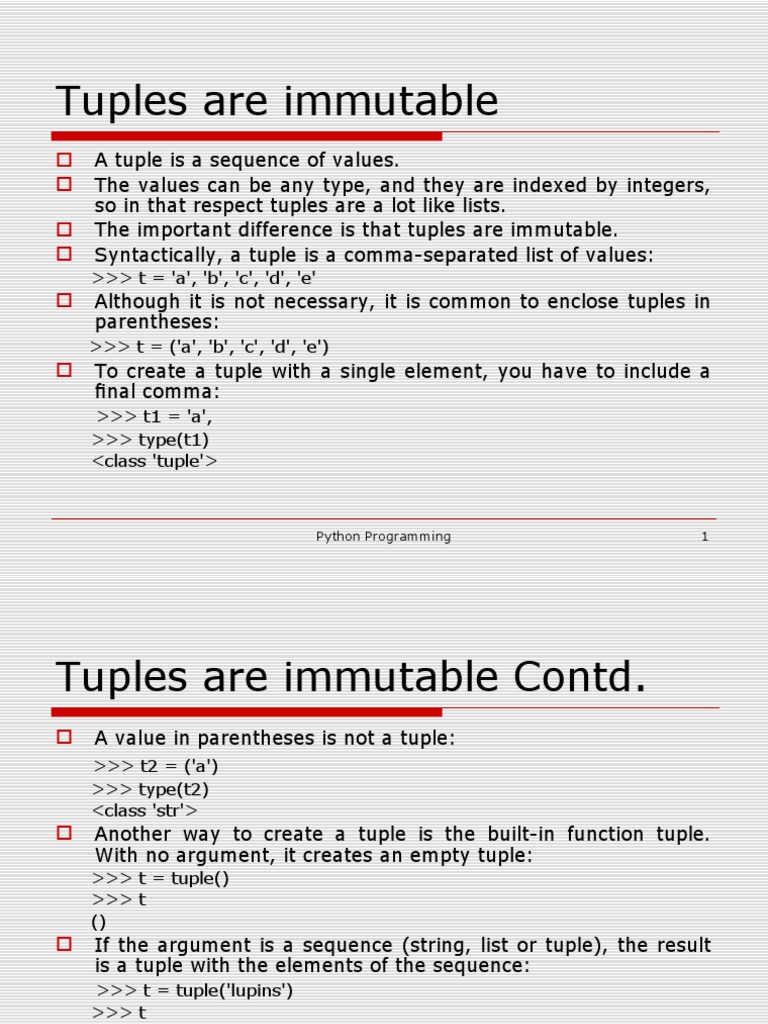 Tuples | PDF | Parameter (Computer Programming) | Control Flow