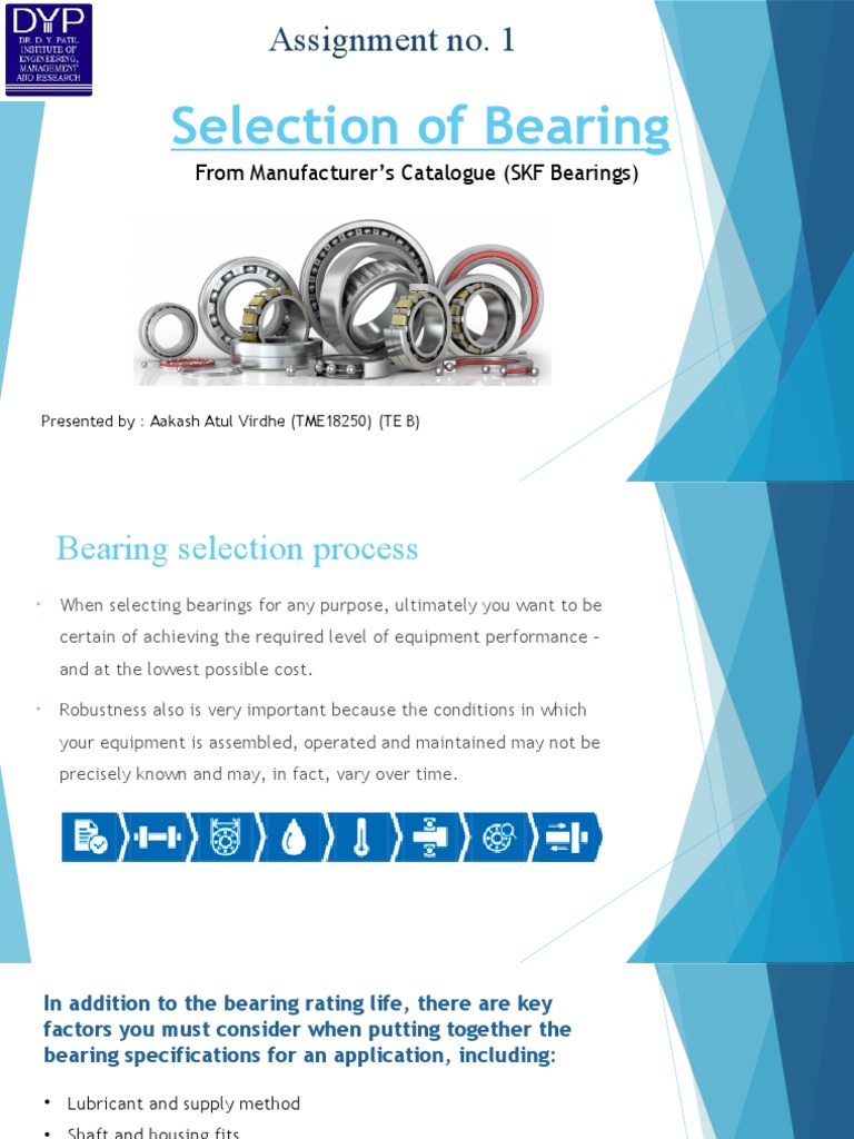 Selection of Bearing: Assignment No. 1 | PDF | Bearing (Mechanical ...