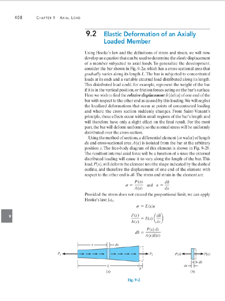 Elastic Deformation of An Axially Loaded Member | PDF | Deformation (Engineering) | Young's Modulus