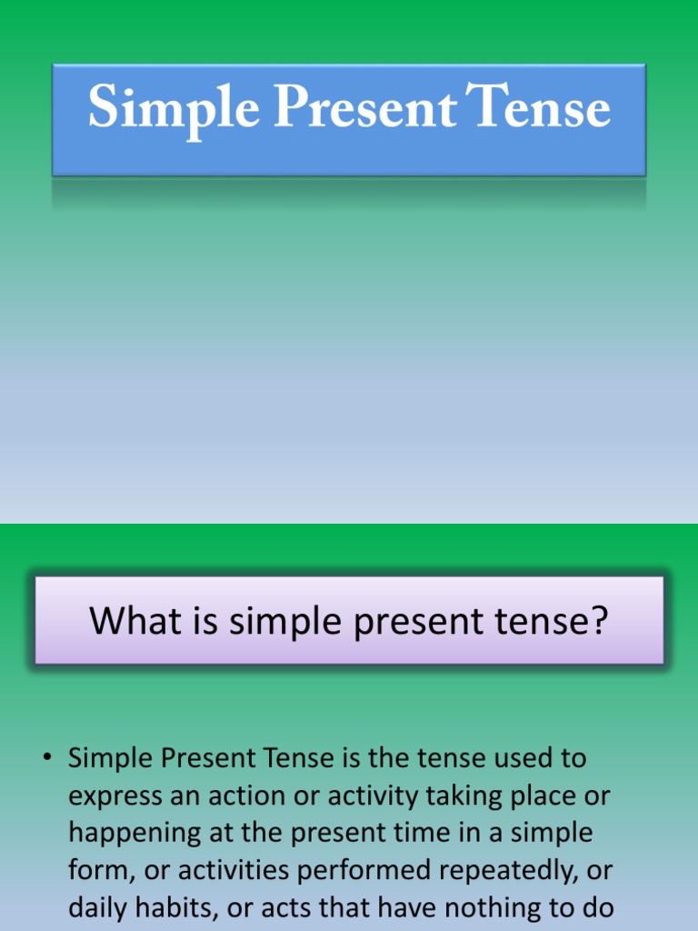 3.4 Simple Present Tense | PDF | Verb | Adverb