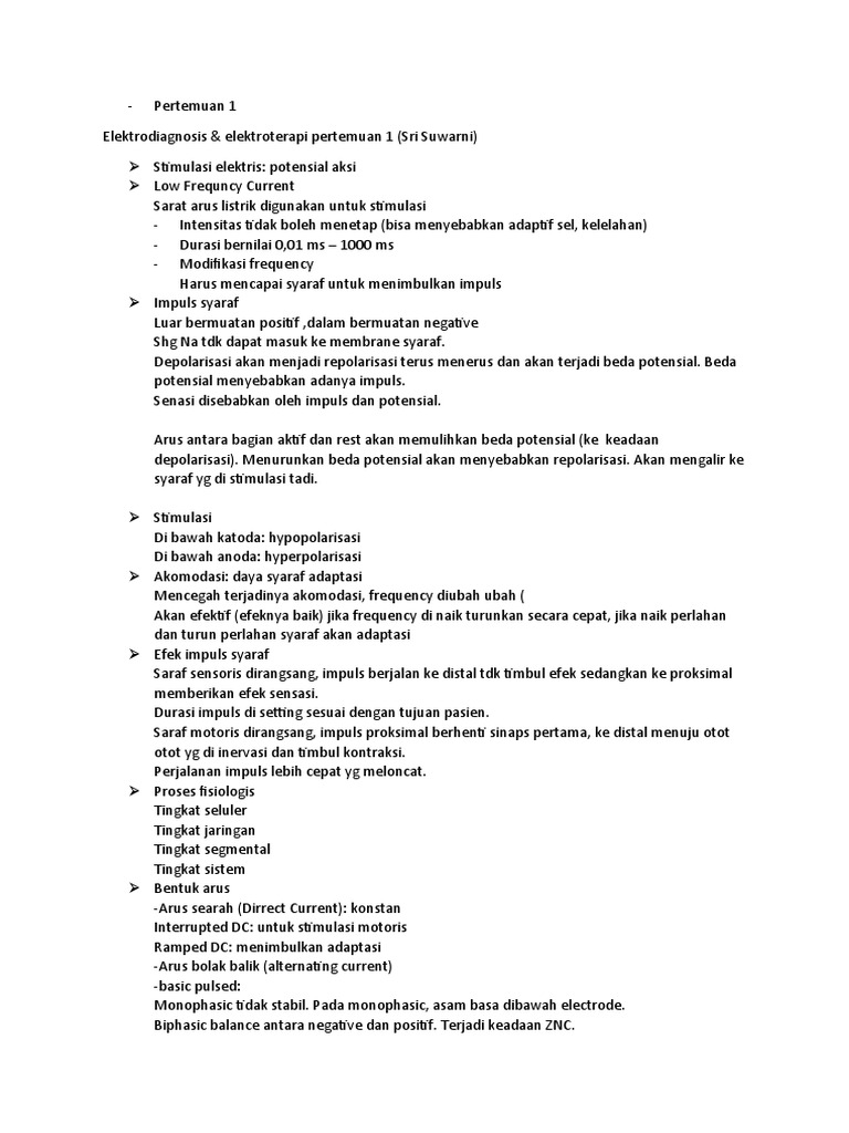 STIMULASI LISTRIK DALAM ELEKTROTERAPI | PDF