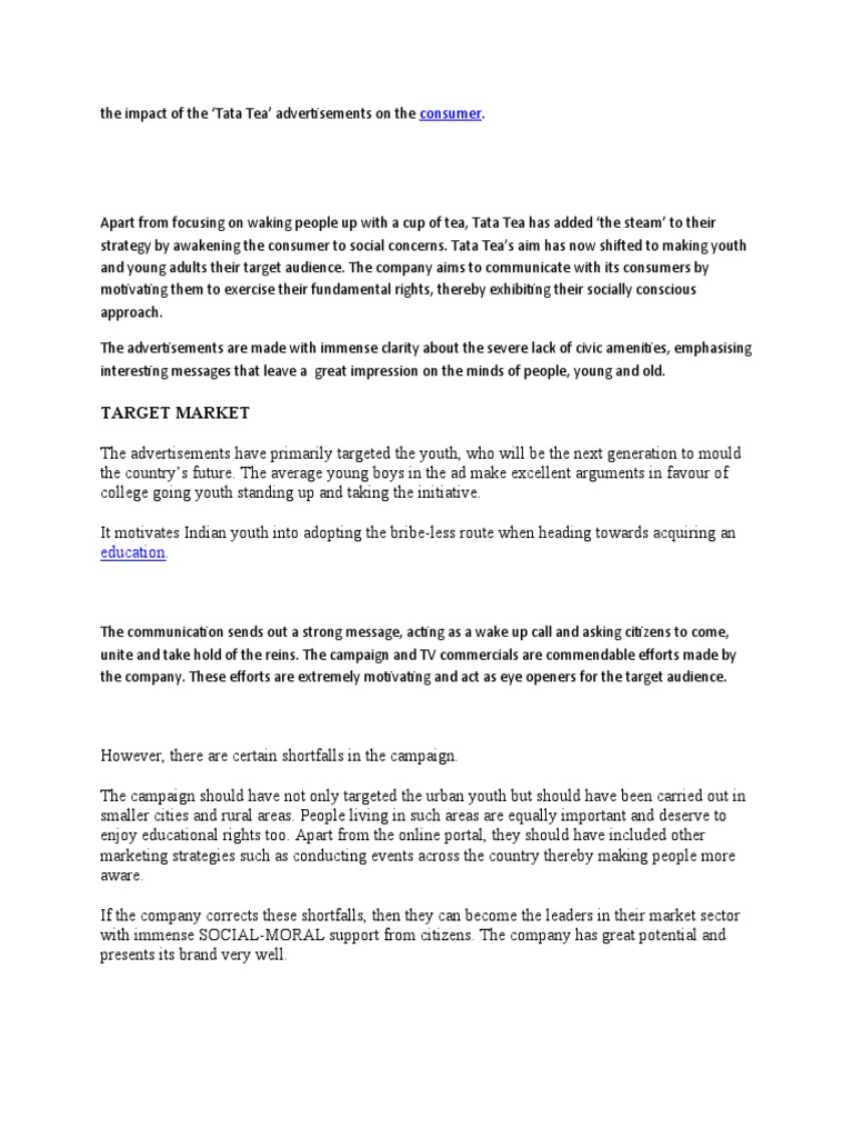 Tata Tea | PDF | Brand | Advertising