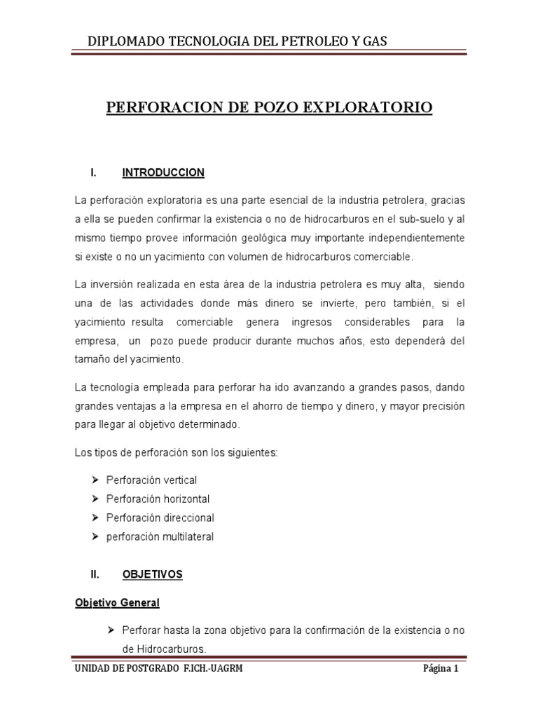 Perforación Exploratoria de Pozos | PDF | Depósito de petróleo | Petróleo
