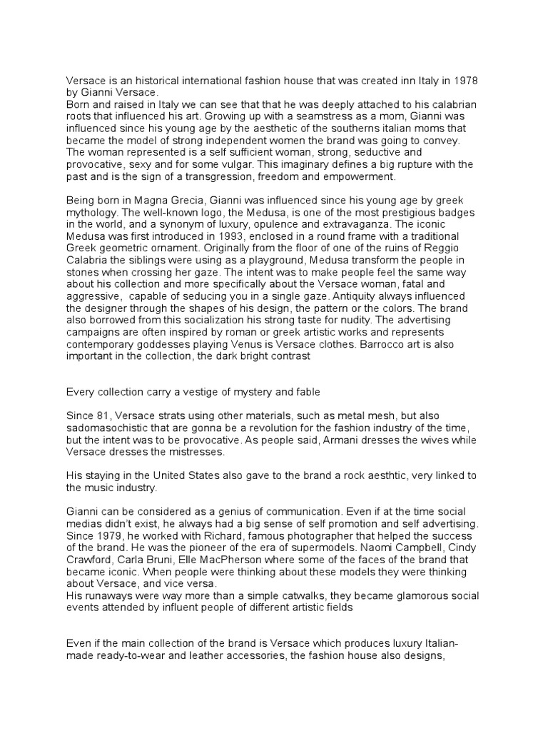 Versace Final | PDF | Brand | Fashion