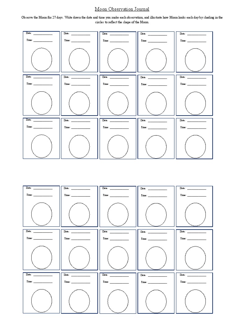 Moon Observation Journal | PDF | Science & Mathematics