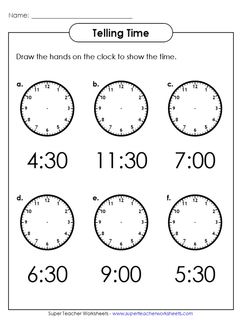 Telling Time Telling Time: Answer Key | PDF