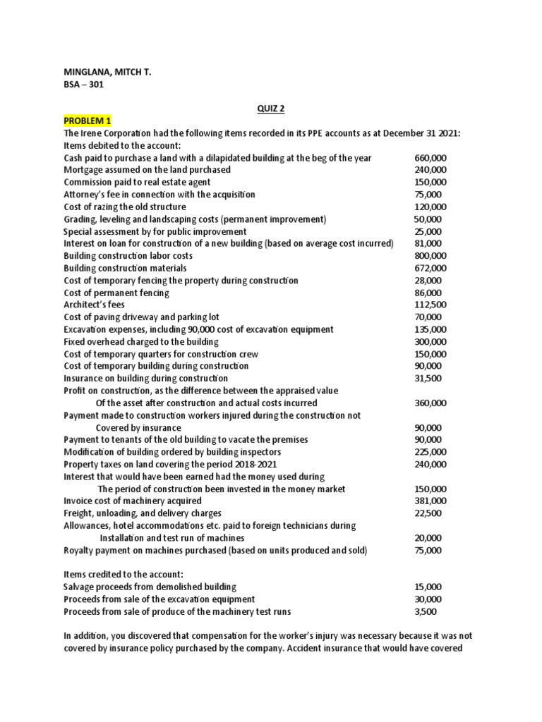 Minglana, Mitch T. | PDF | Depreciation | Cost