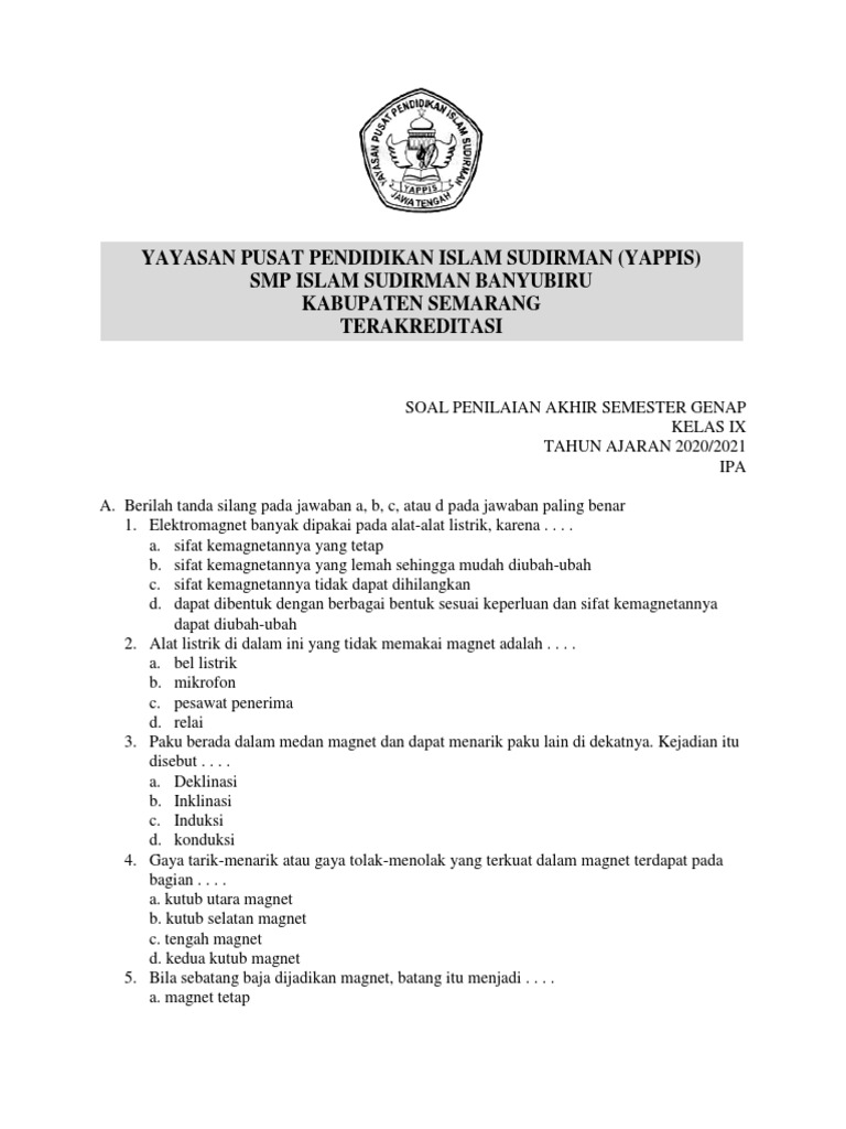 SOAL Pas Ipa 9 II | PDF