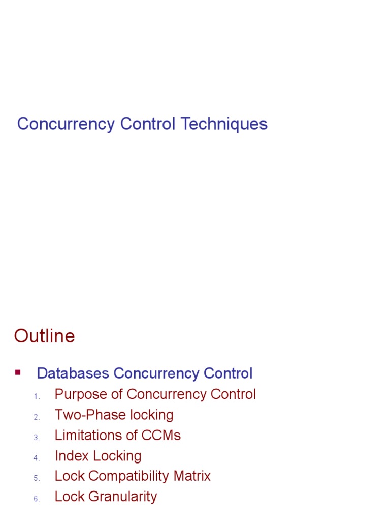 Concurrency Control Techniques | PDF | Database Transaction | Concurrency (Computer Science)