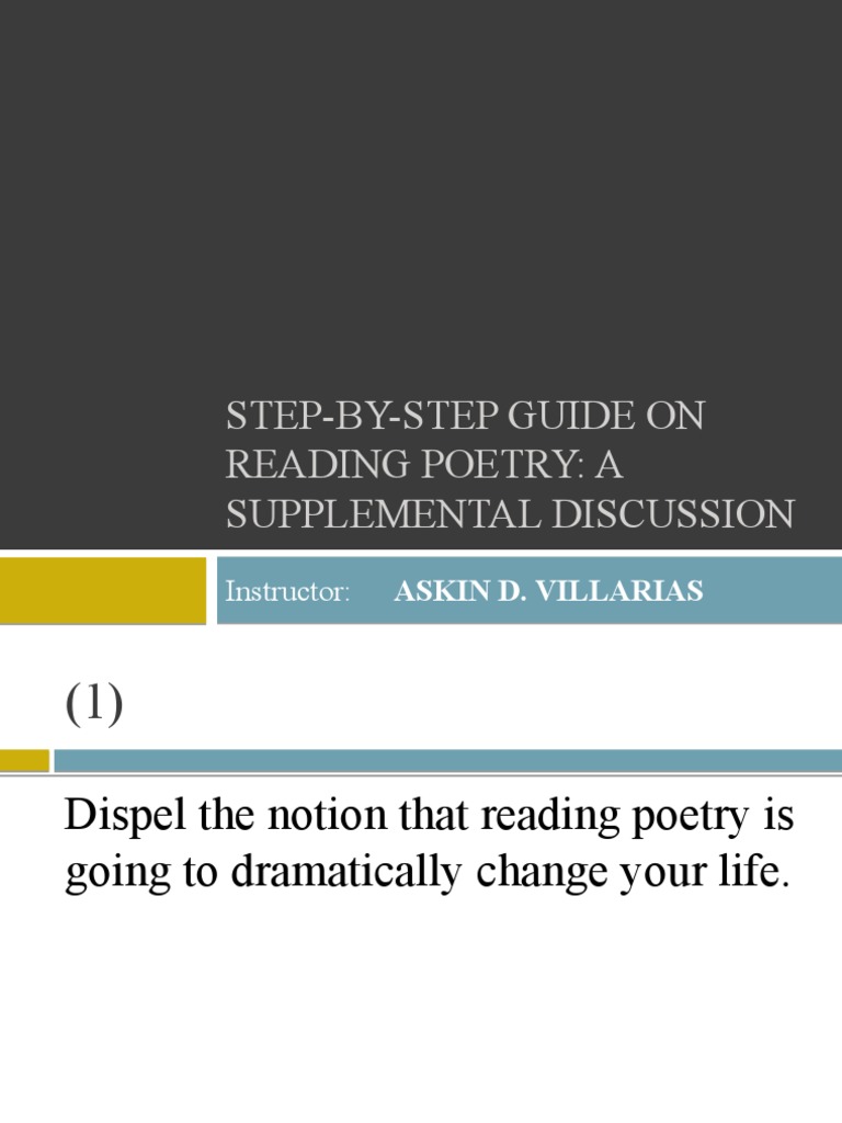 Step-By-Step GUIDE ON READING POETRY | PDF