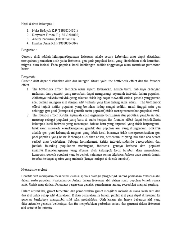 Genetic Drift | PDF