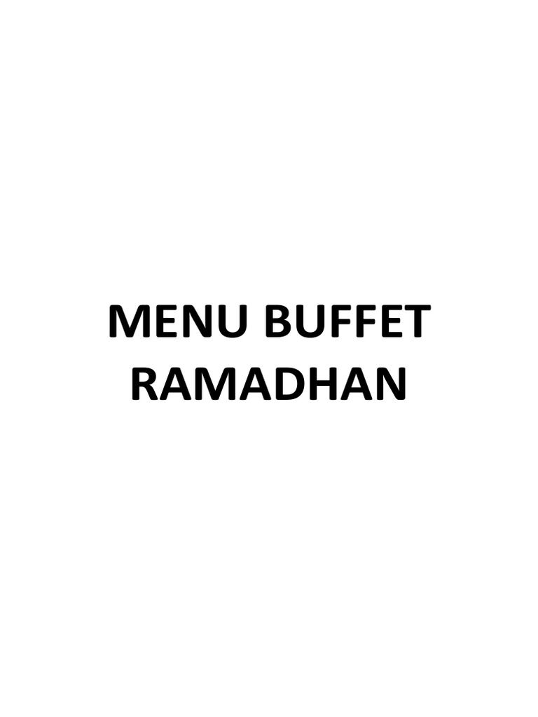 Ramadhan Buffet & Set Talam Menu | PDF | Indonesian Cuisine | Prepared Foods