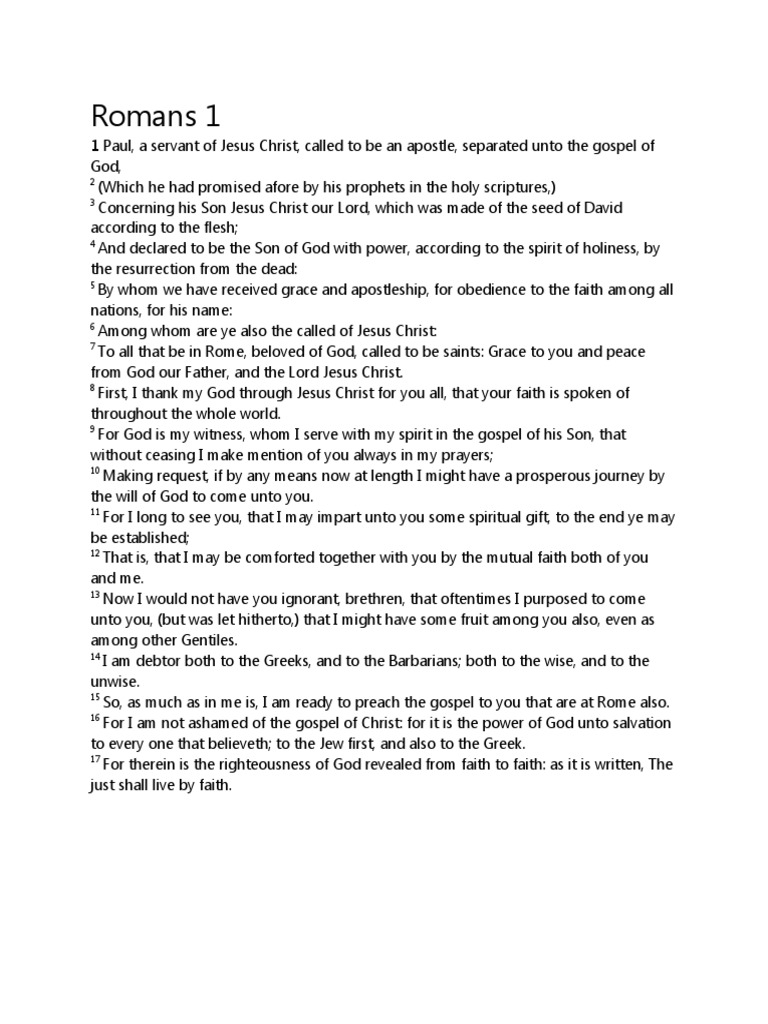 Romans 1: 1 Paul, A Servant of Jesus Christ, Called To Be An Apostle ...