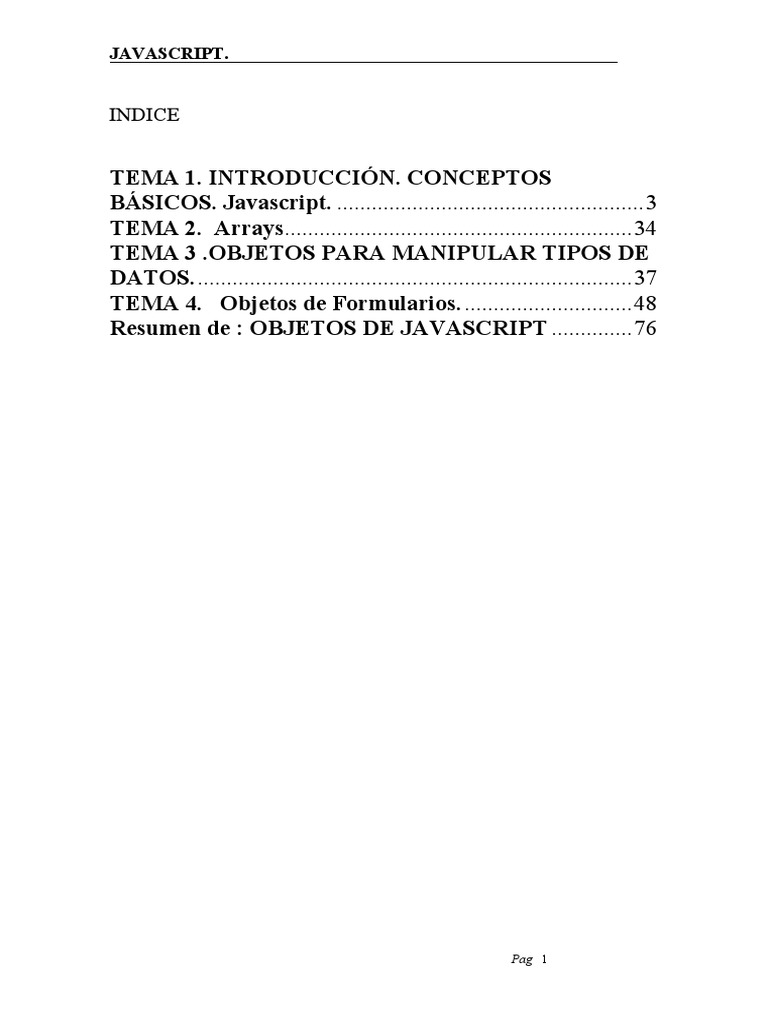 Javascript Fundamentos Y Objetos Pdf Objeto Informática Script Java 8195