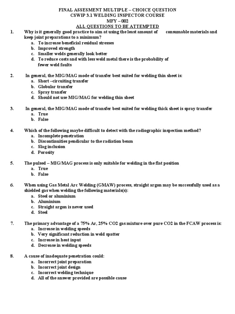 In General, The MIG/MAG Mode of Transfer Best Suited For Welding Thick ...