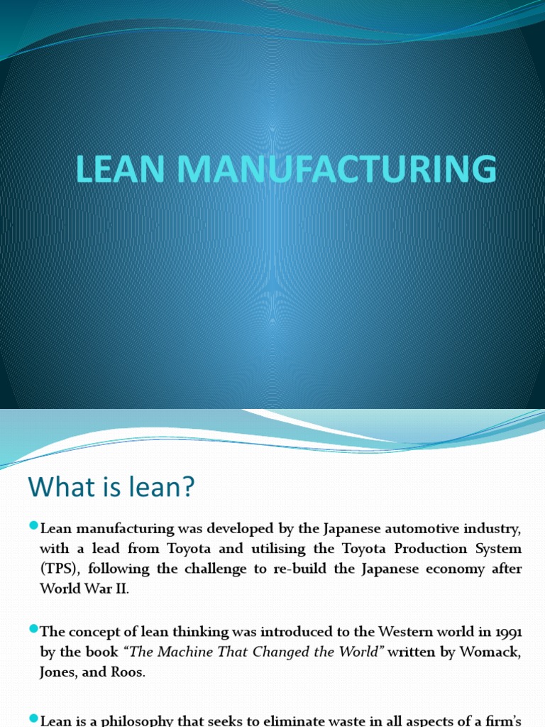 LEAN MANUFACTURING Classppt | PDF | Lean Manufacturing | Business Economics