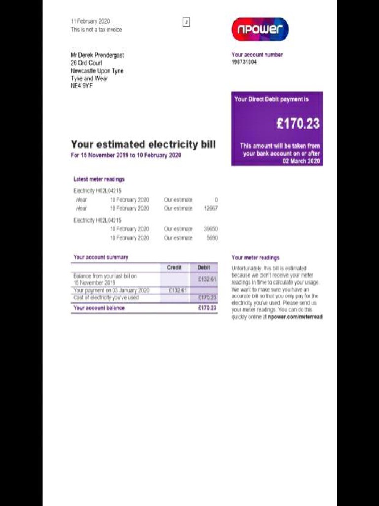 Your Estimated Electricity Bill: Thi' WWI | PDF | Technology & Engineering
