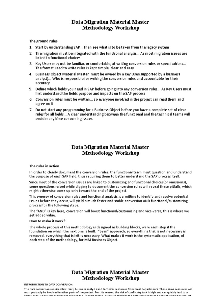 SAP Data Migration Workshop Guide | PDF | Information Technology | Business