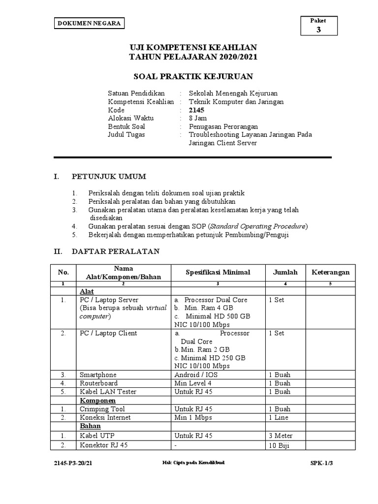 Paket Soal Ukk 2021 | PDF