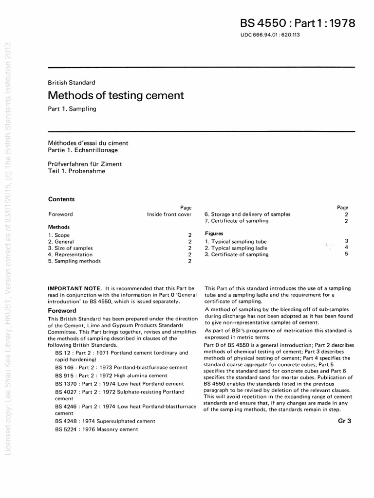 BS 4550-1 1978 - Sampling | PDF