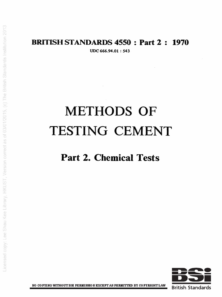 BS 4550-2 1970 - Chemical Tests | PDF