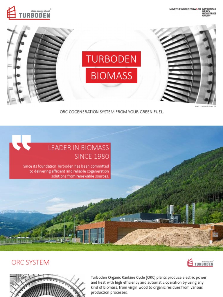 Biomass Turboden: Orc Cogeneration System From Your Green Fuel | PDF | Cogeneration | Energy ...