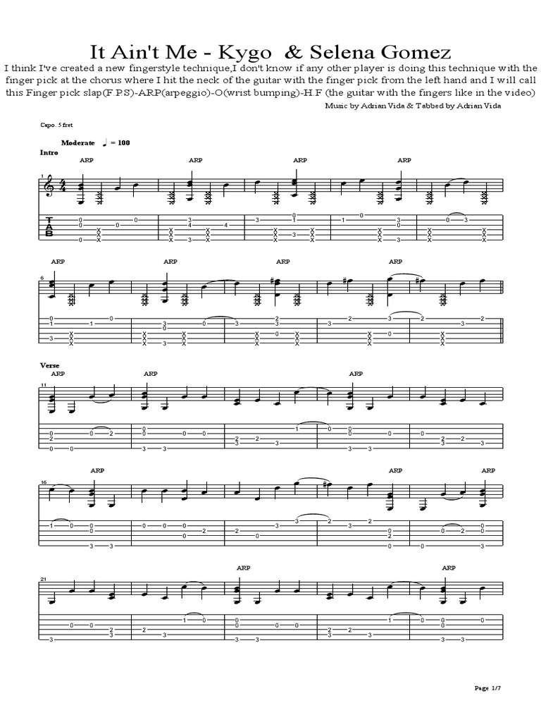 It Ain't Me - Kygo & Selena Gomez: Moderate 100 Intro | PDF | European ...