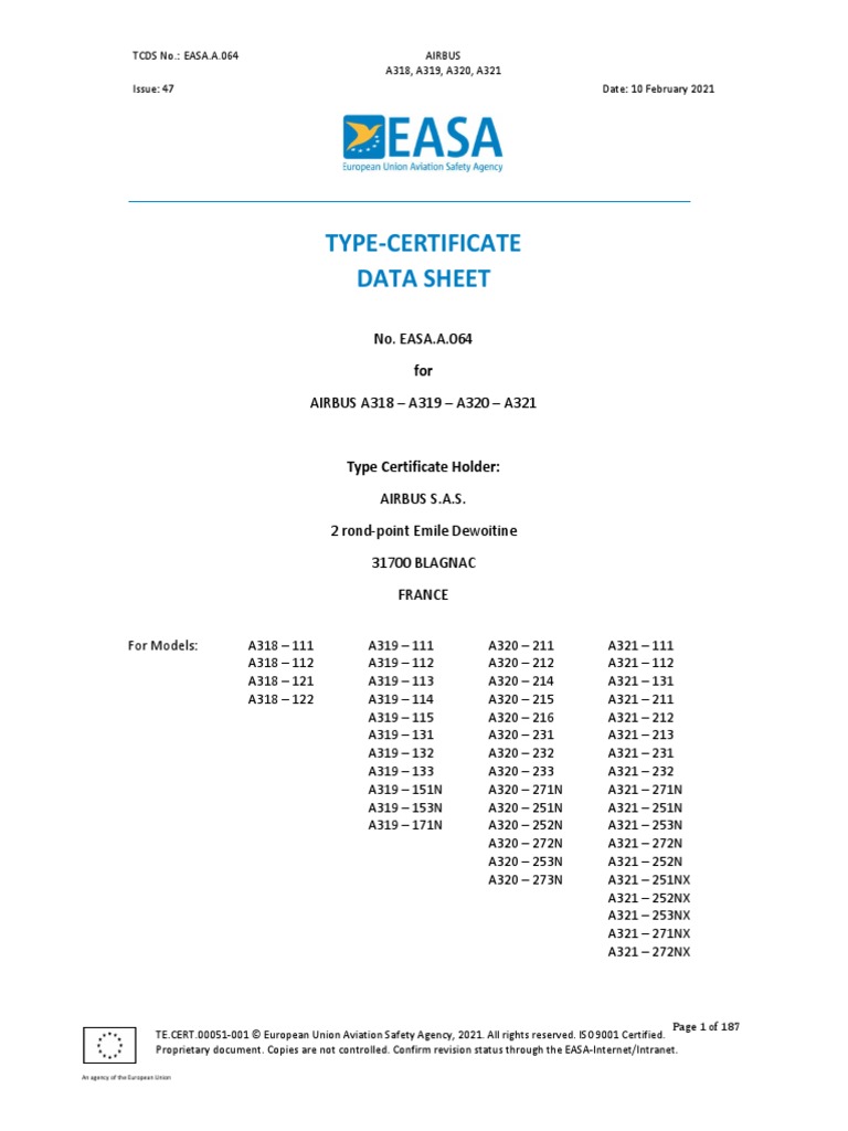 A320 TCDS | PDF | Aviation | Airbus