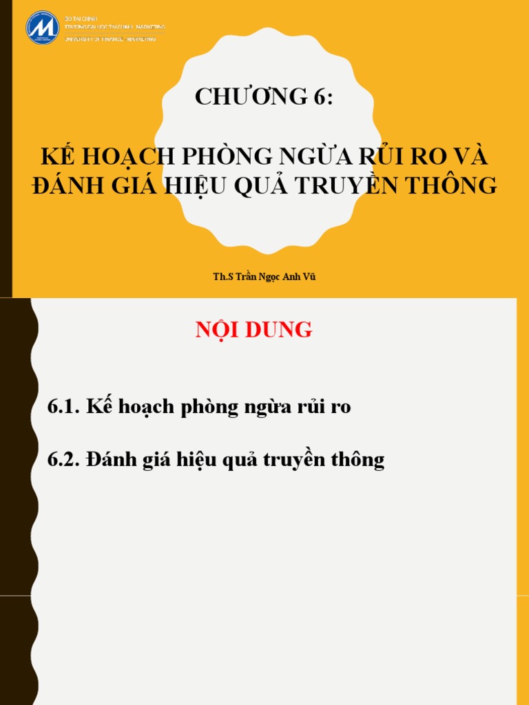 Chuong 6 - Ke Hoach Phong Ngua Rui Ro Va Danh Gia Hieu Qua Truyen Thong | PDF