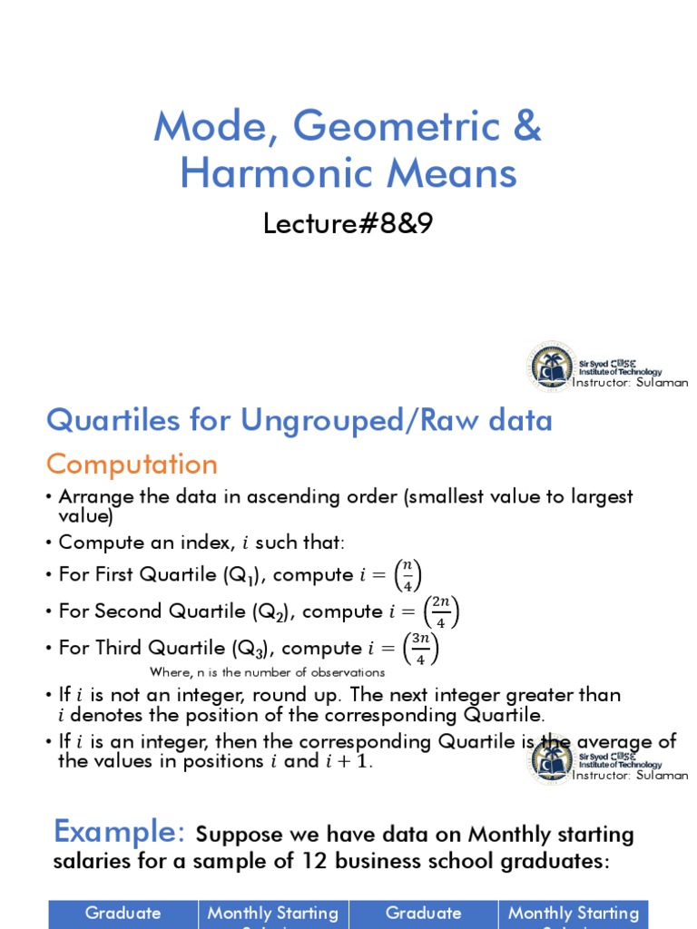 Geometric & Harmonic Means | PDF | Mean | Percentile